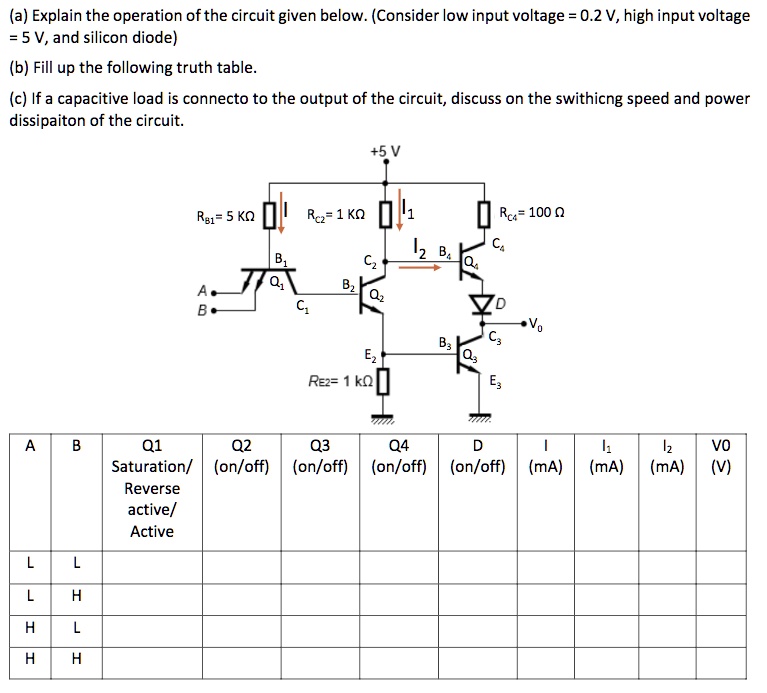 SOLVED: (a) Explain the operation of the circuit given below. (Consider low input voltage = 0.2 ...
