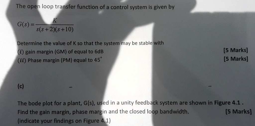 SOLVED: The open-loop transfer function of a control system is given by Gs = -s^2 + 2s + 10 ...
