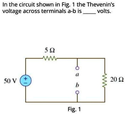 In the circuit shown in Fig.1 the Thevenin's voltage across terminals a-b is .volts. 59 WWW a ...