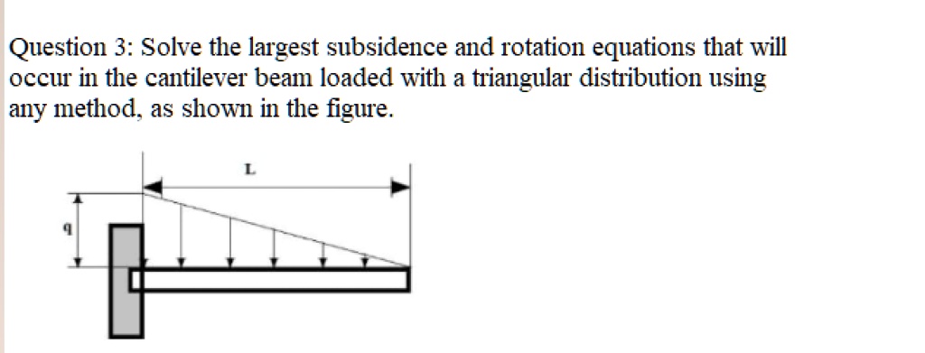 SOLVED: Question 3: Solve the largest subsidence and rotation equations that will occur in the ...