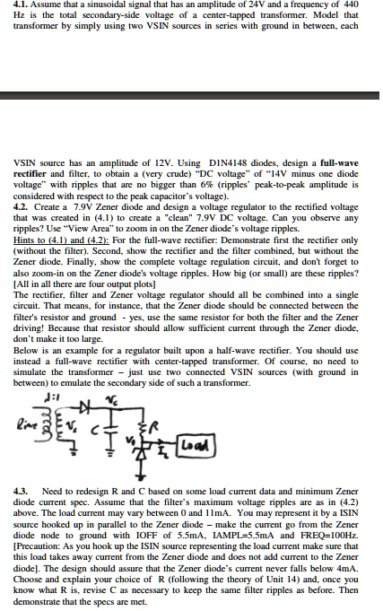 SOLVED: Solve for Hz, the total secondary-side voltage of a center-tapped transformer. Model the ...