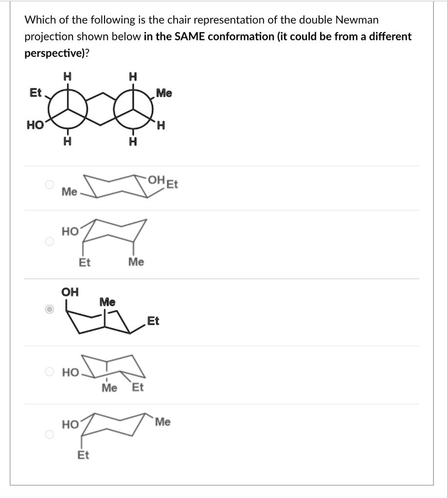 SOLVED: Which of the following is the chair representation of the ...
