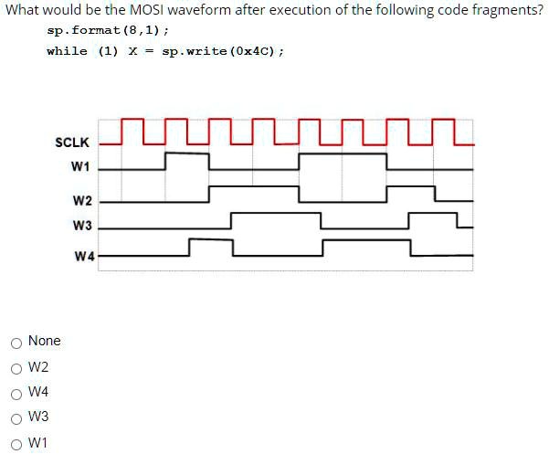 SOLVED: What would be the MOSI waveform after execution of the ...