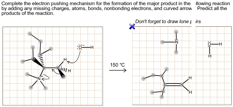 Complete the electron pushing mechanism for the formation of the major product in the following ...