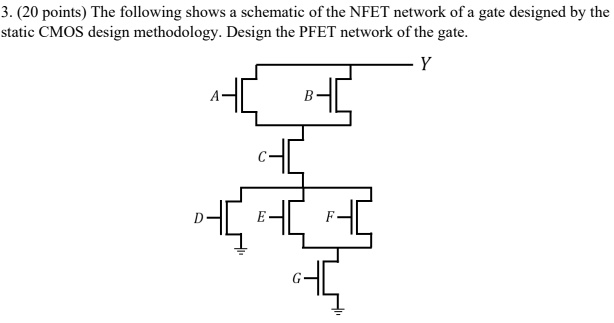 3 20 points the following shows a schematic of the nfet network of a ...