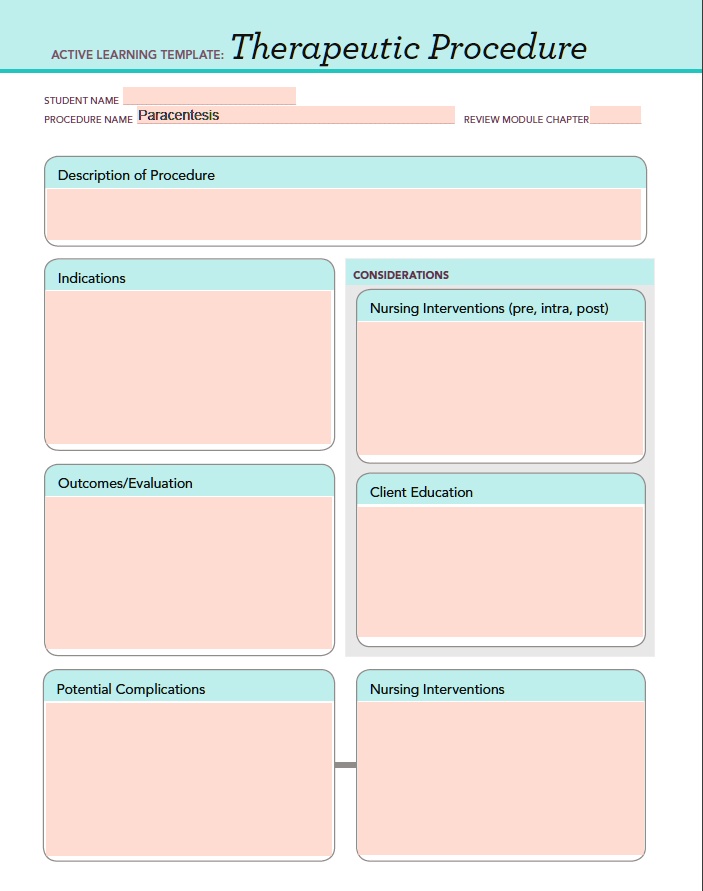 active learning template therapeutic procedure student name procedure ...