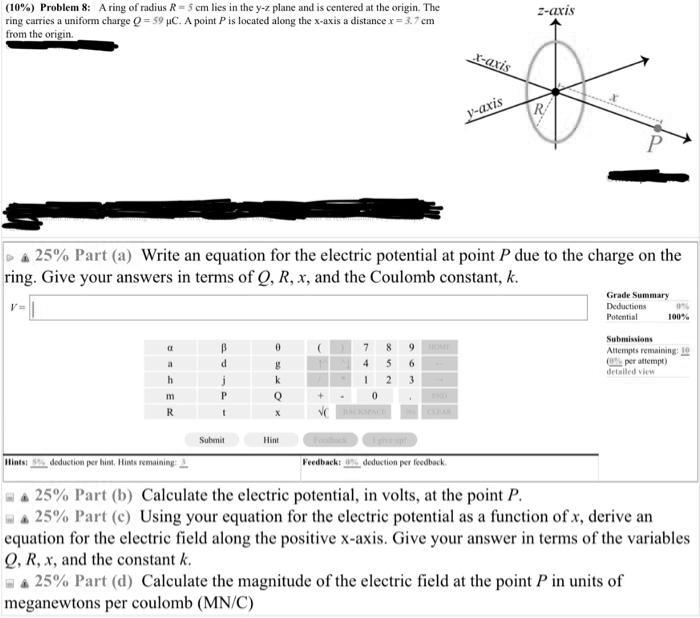 SOLVED: Problem 8: Area of radius R = 5 cm lies in the y-z plane and is centered at the origin ...