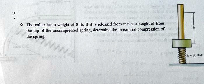 The collar has a weight of 8 lb. If it is released from rest at a ...