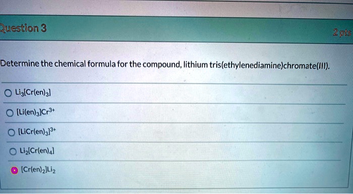 question 3 2 pis determine the chemical formula for the compound ...