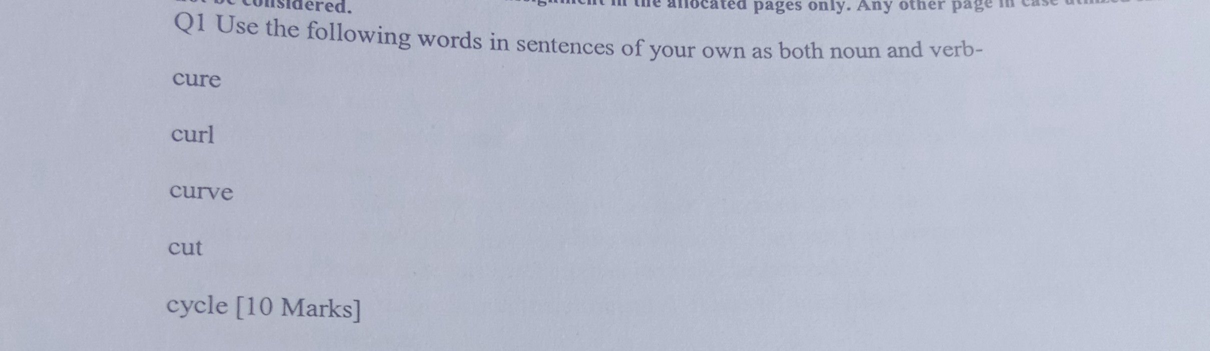 SOLVED: Q1 Use the following words in sentences of your own as both ...
