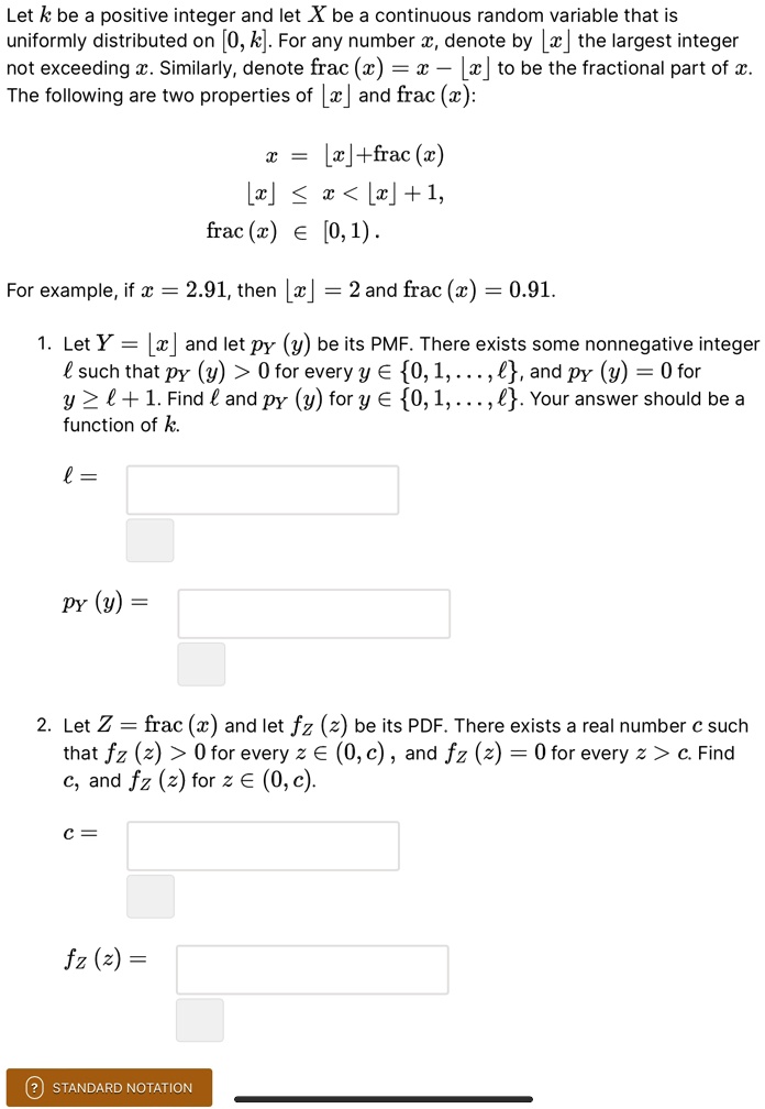 Let K Be A Positive Integer And Let X Be A Continuous Random Variable 