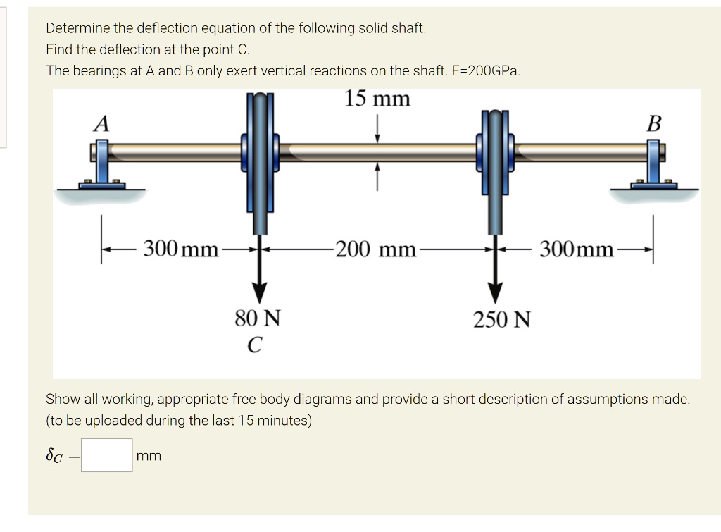 SOLVED: Determine the deflection equation of the following solid shaft ...