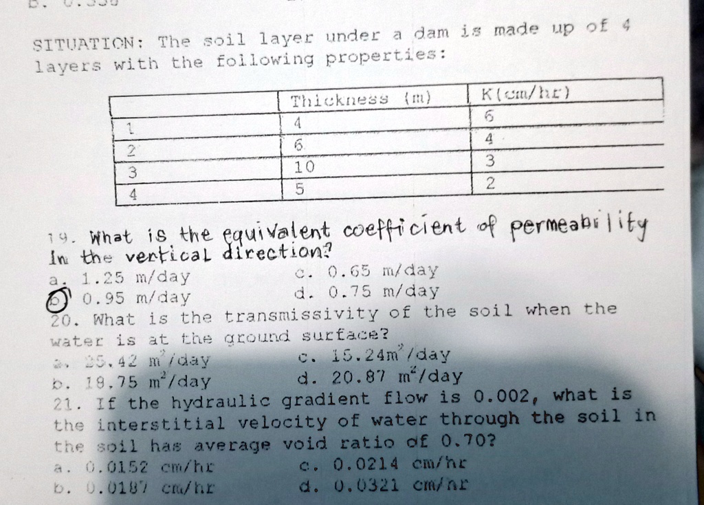 1. What is the equivalent coefficient of permeability in the vertical ...