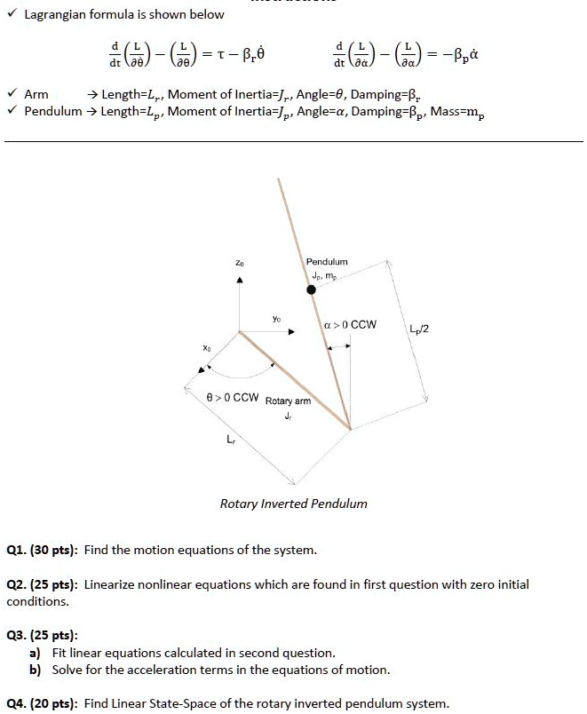 SOLVED: Lagrangian formula is shown below: - = t - B.e - B Arm Length ...