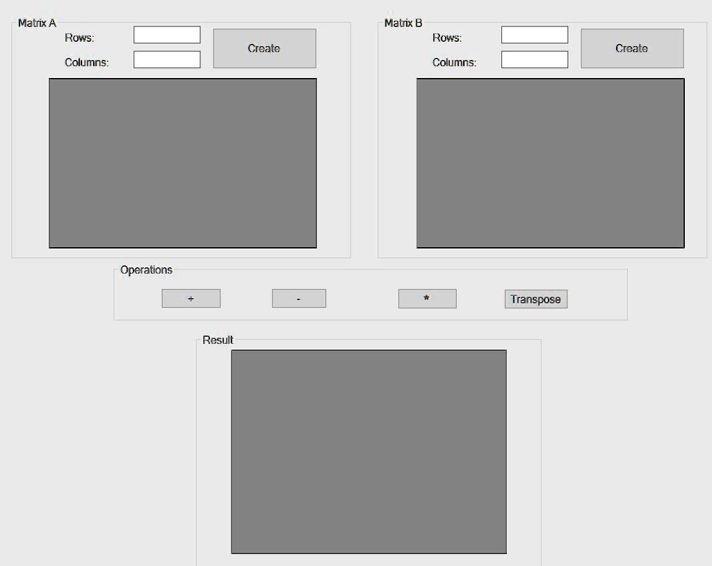 Solved Scenario Develop A C Gui Application That Allows The User To Input Matrices Of