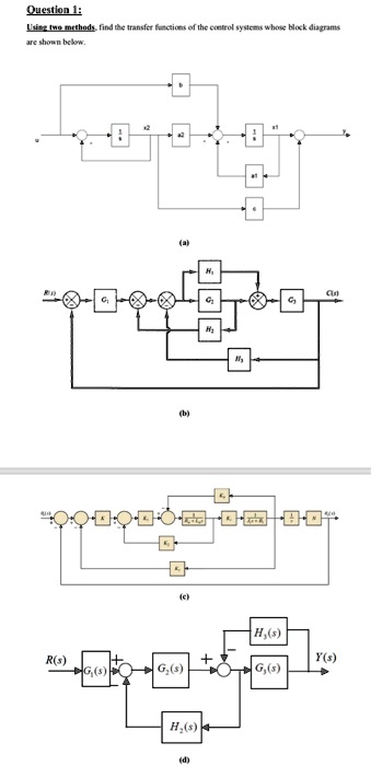 SOLVED: Ouestion 1: Using two nethods, find the transfer functions of ... SOLVED: Ouestion 1: Using two nethods, find the transfer functions of ...