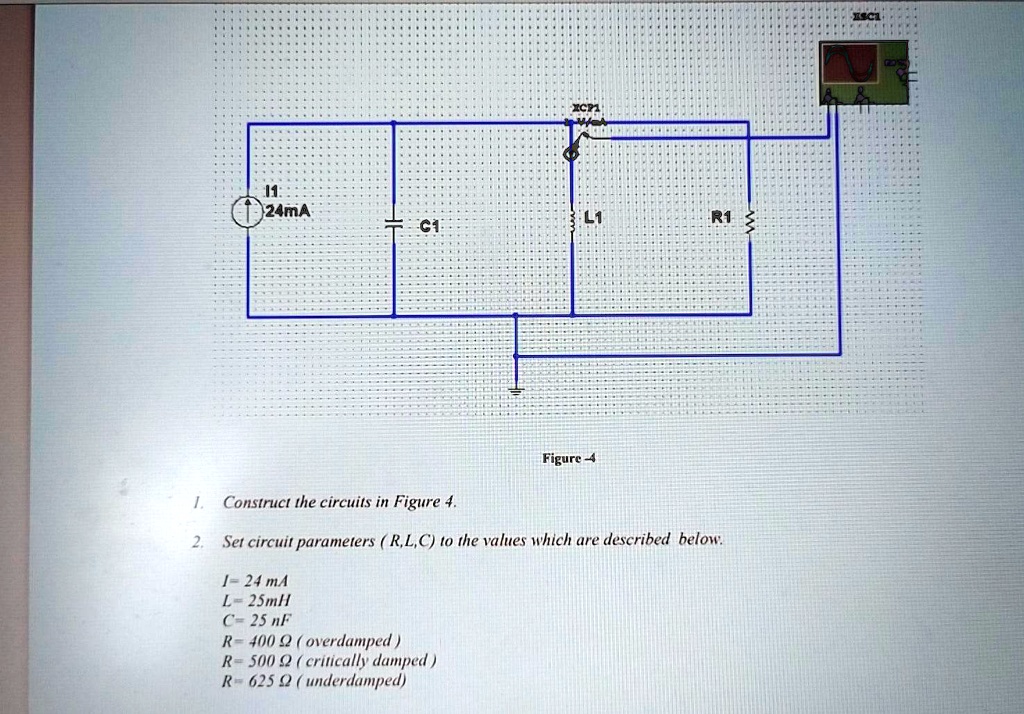 SOLVED: A. Step Response of Parallel RLC Circuit 1. Find the expression ...
