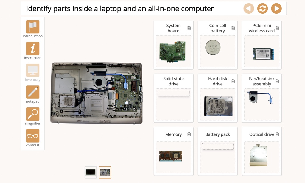 Texts: Identify parts inside a laptop and an all-in-one computer System ...