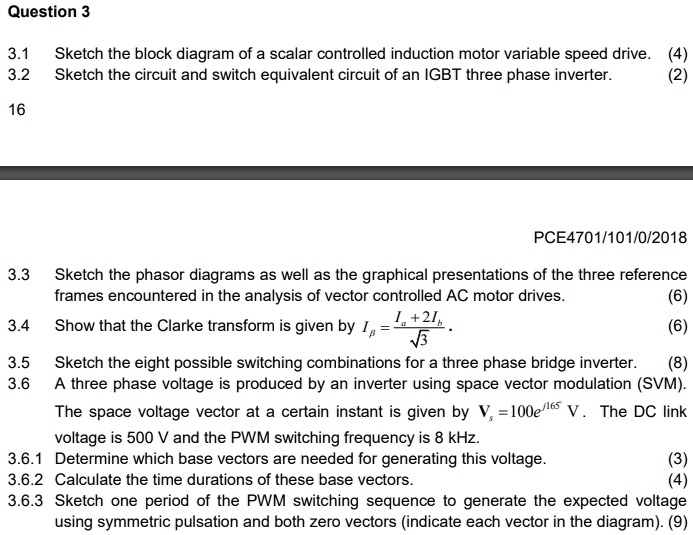 SOLVED: 3.1 3.2 Sketch the block diagram of a scalar controlled induction motor variable speed ...