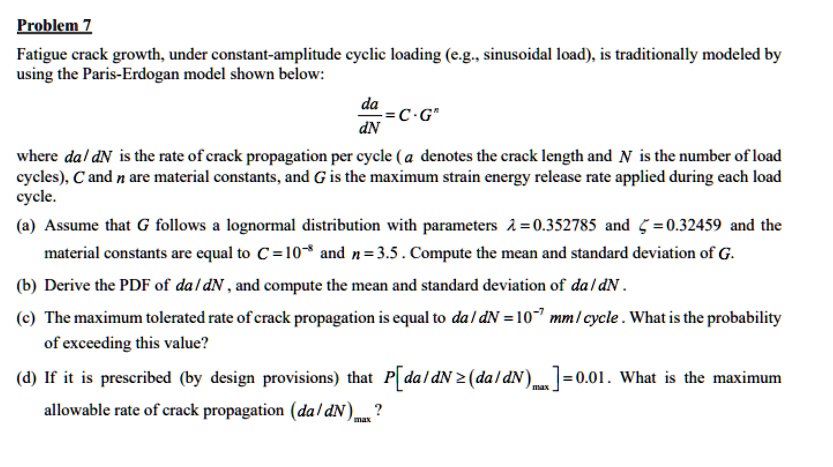 fatigue crack growth under constant amplitude cyclic loading eg ...