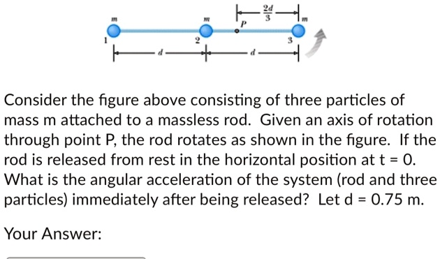 consider the figure above consisting of three particles of mass m ...