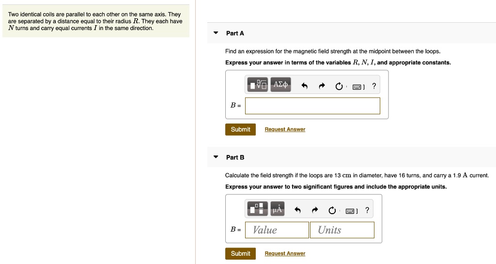 two identical coils are parallel to each other on the same axis they ...