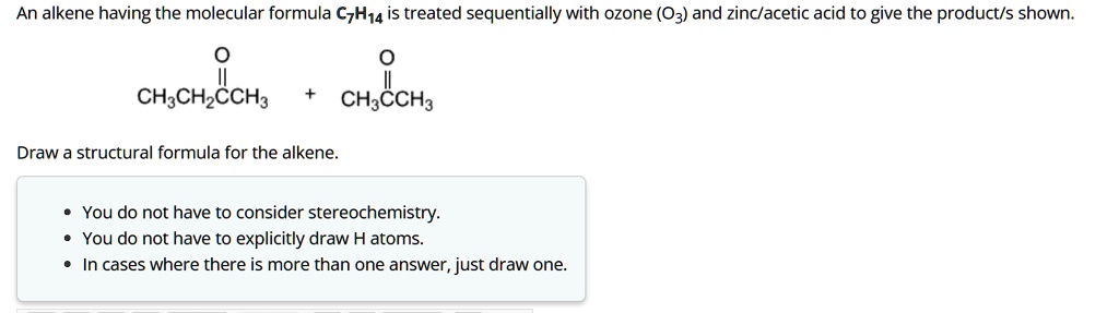SOLVED: An alkene having the molecular formula C7H14 is treated ...