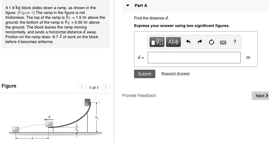 Part AA 1.9 kg block slides down ramp, as shown in th… - SolvedLib