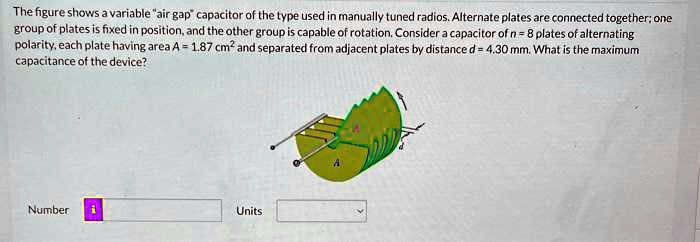 SOLVED: The figure shows a variable "air gap" capacitor of the type ...