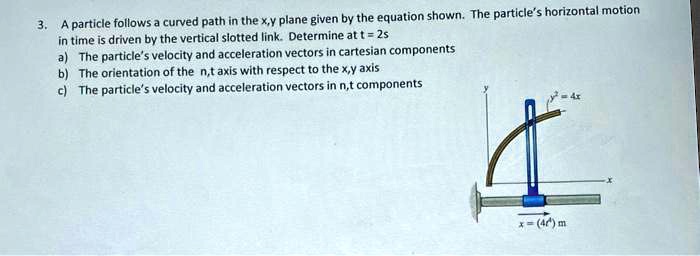 SOLVED: The XY plane is given by the equation shown. The particle's ...