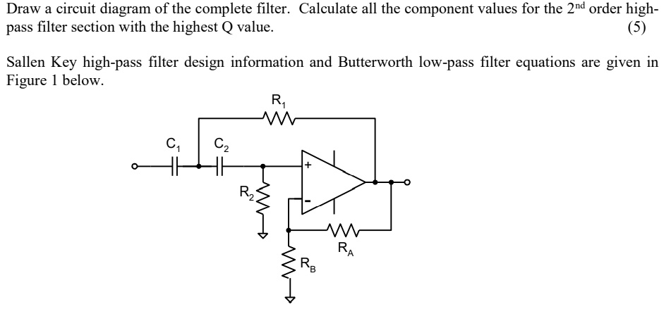 SOLVED: Draw a circuit diagram of the complete filter. Calculate all ...