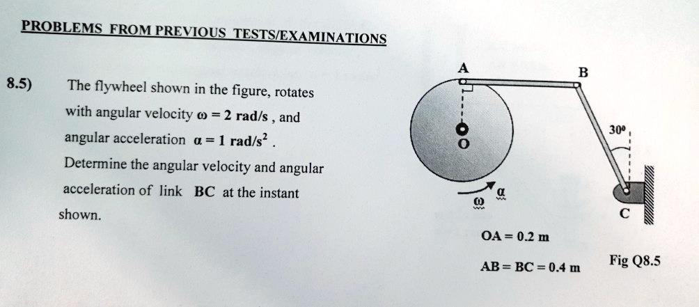 Problems From Previous Tests Examinations 8 5 The Flywheel Shown In The Figure Rotates With