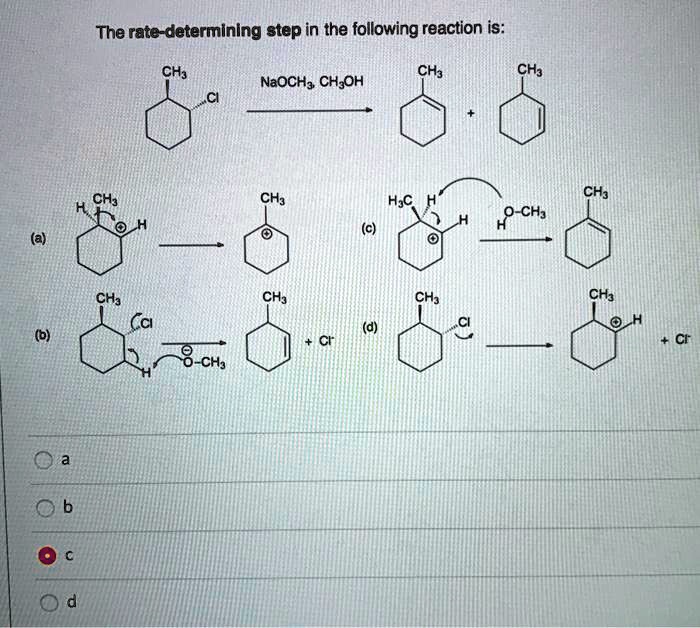 SOLVED: The rate-determining step in the following reaction is: CH3 NaOCH3 â†’ CH3OH CH3 H2O O ...