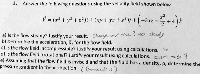 1. Answer the following questions using the velocity field shown below ...