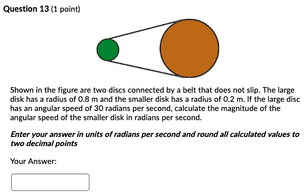 SOLVED: Question 13 (1 point) Shown in the figure are two discs ...