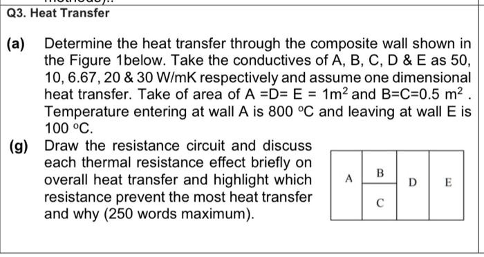 SOLVED: Q3. Heat Transfer (a) Determine the heat transfer through the ...