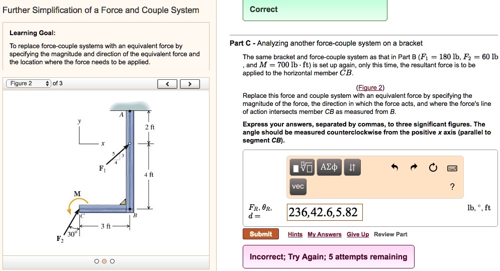 SOLVED: Please guys, do it quickly. Further Simplification of a Force ...
