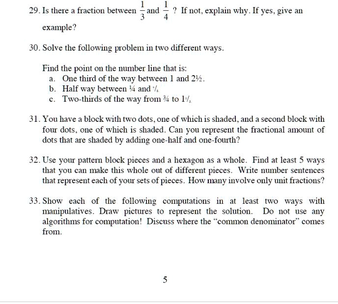 Solved 29 Is There A Fraction Between 5 And 6 If Not Explain Why If Yes Give An Example