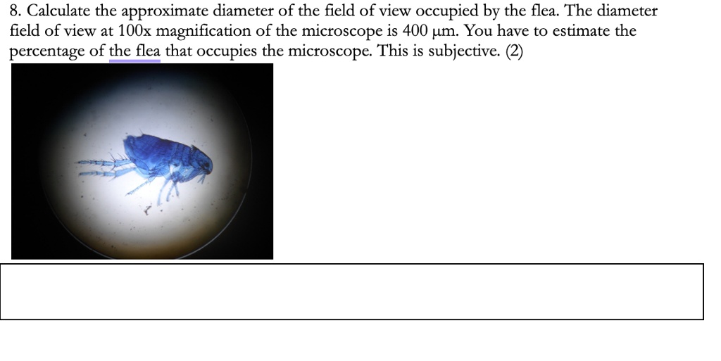 SOLVED: 8. Calculate the approximate diameter of the field of view ...
