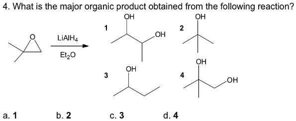 SOLVED: What is the major organic product obtained from the following ...