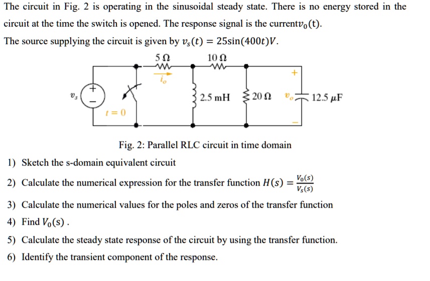 SOLVED: The circuit in Fig. 2 is operating in the sinusoidal steady state. There is no energy ...