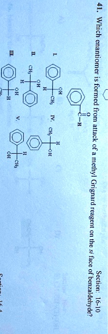 SOLVED: Which enantiomer formed from attack methyl Grignard reagent On ...