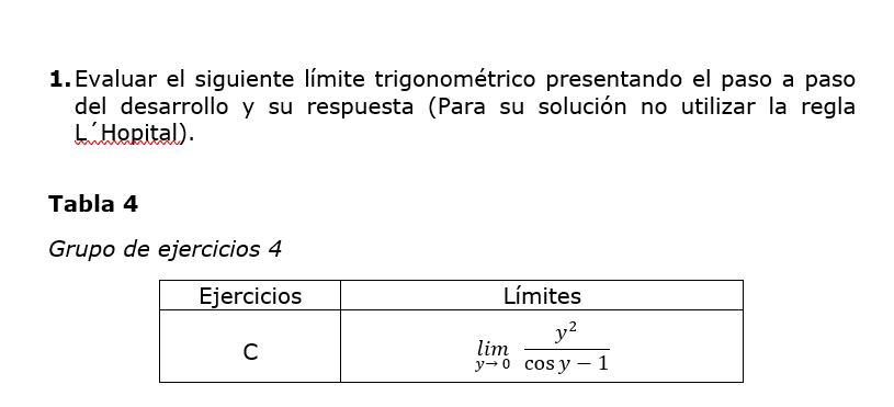 1. Evaluar el siguiente límite trigonométrico presentando el paso a ...