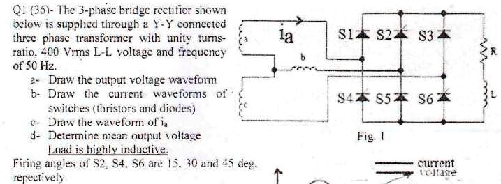 SOLVED: Texts: The 3-phase bridge rectifier shown below is supplied ...