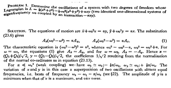 PROBLEM 1. Determine the oscillations of a system with two degrees of ...