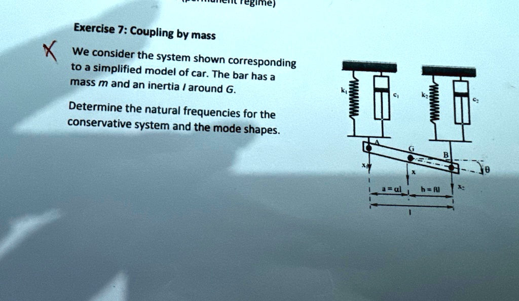 SOLVED: Exercise 7: Coupling by mass We consider the system shown ...
