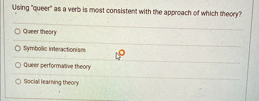 Using "queer" as a verb is most consistent with the approach of which ...