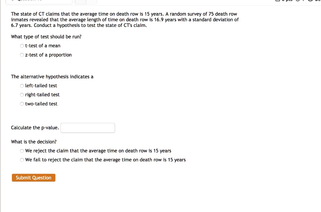the state of ct claims that the average time on death row is 15 years ...