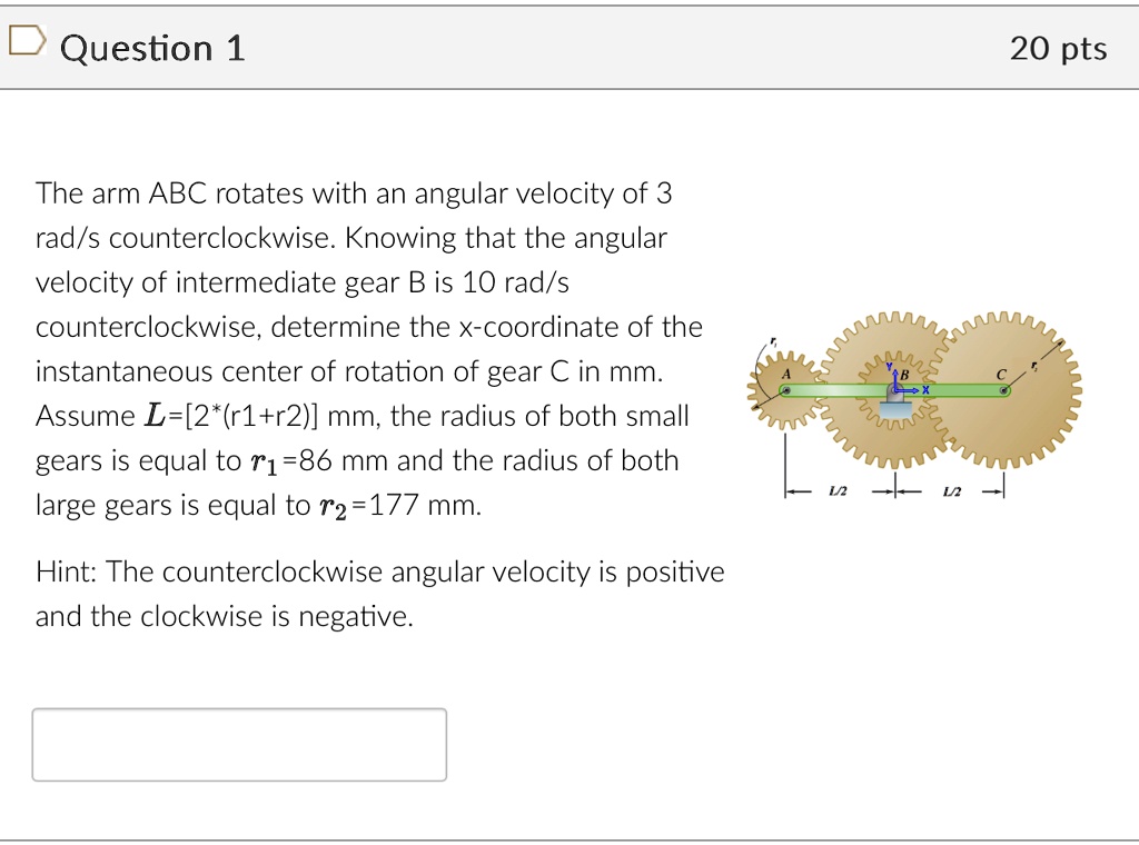 question 1 the arm abc rotates with an angular velocity of 3 rads ...