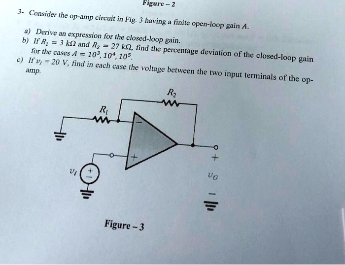 Solved Consider The Op Amp Circuit In Figure 3 Which Has A Finite Open Loop Gain A Derive An
